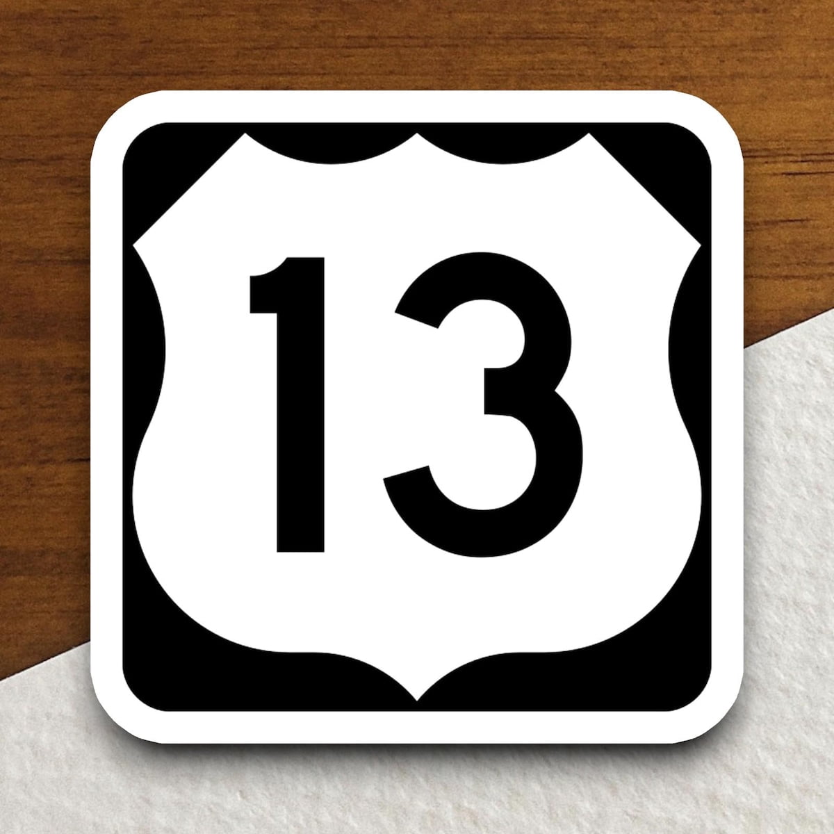 Maneki United States Route 13 Road Sign Sticker, Road Trip Sticker ...