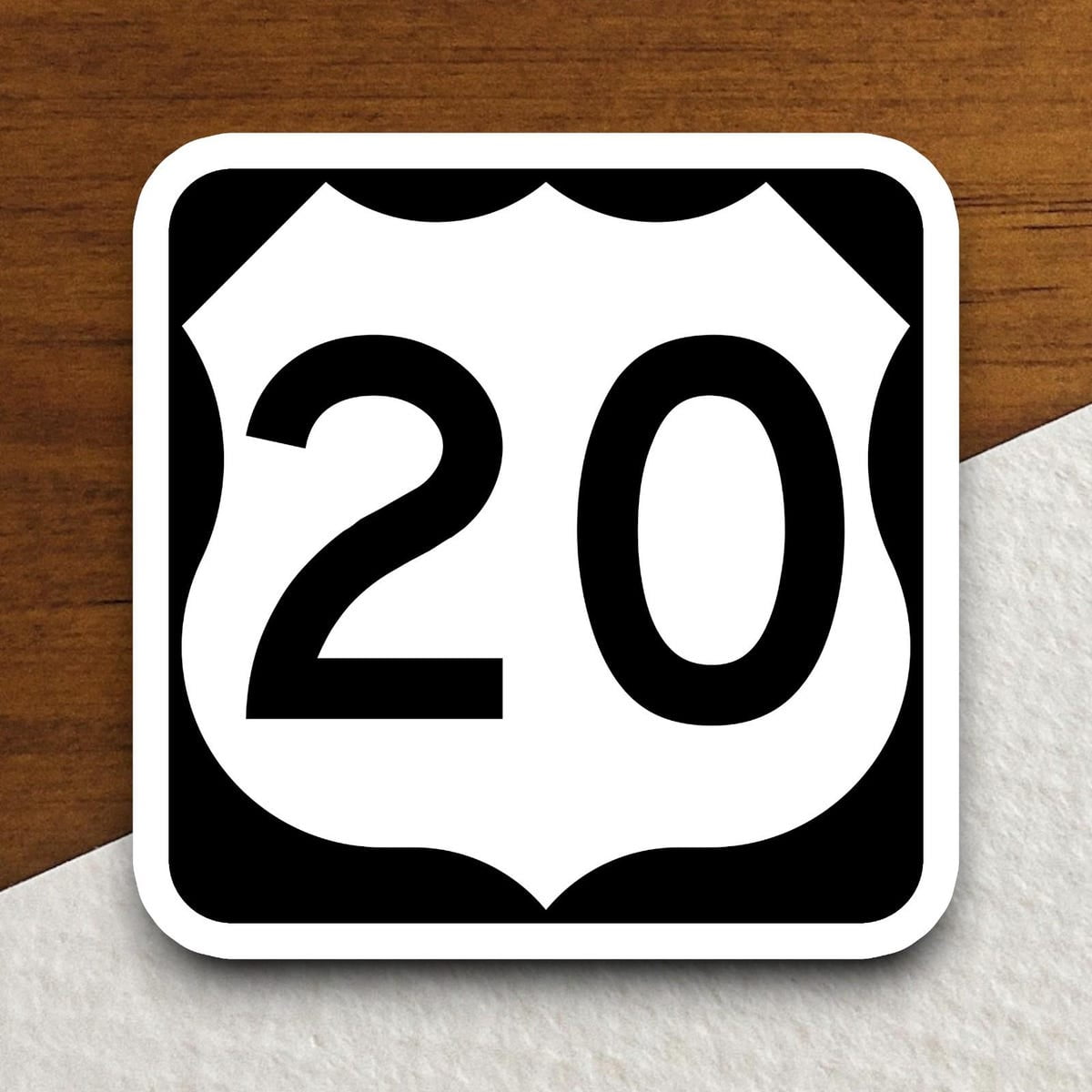 Maneki United States Route 20 Road Sign Sticker, Road Trip Sticker ...