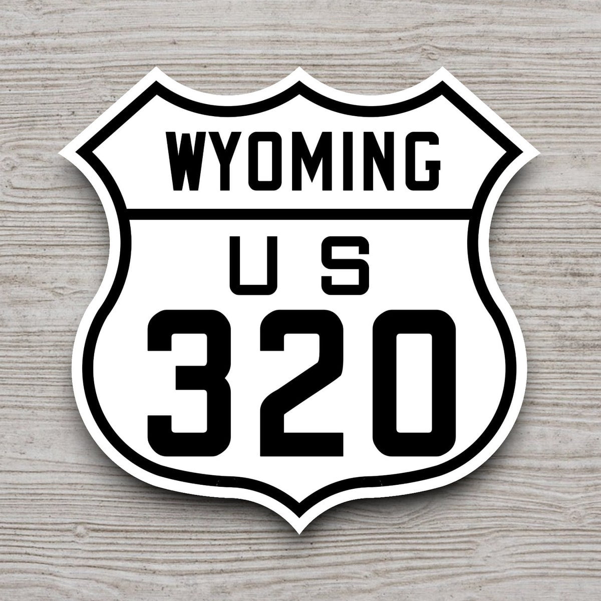 Maneki United States U.S. Route 320 Wyoming Road Sign Sticker, Road ...