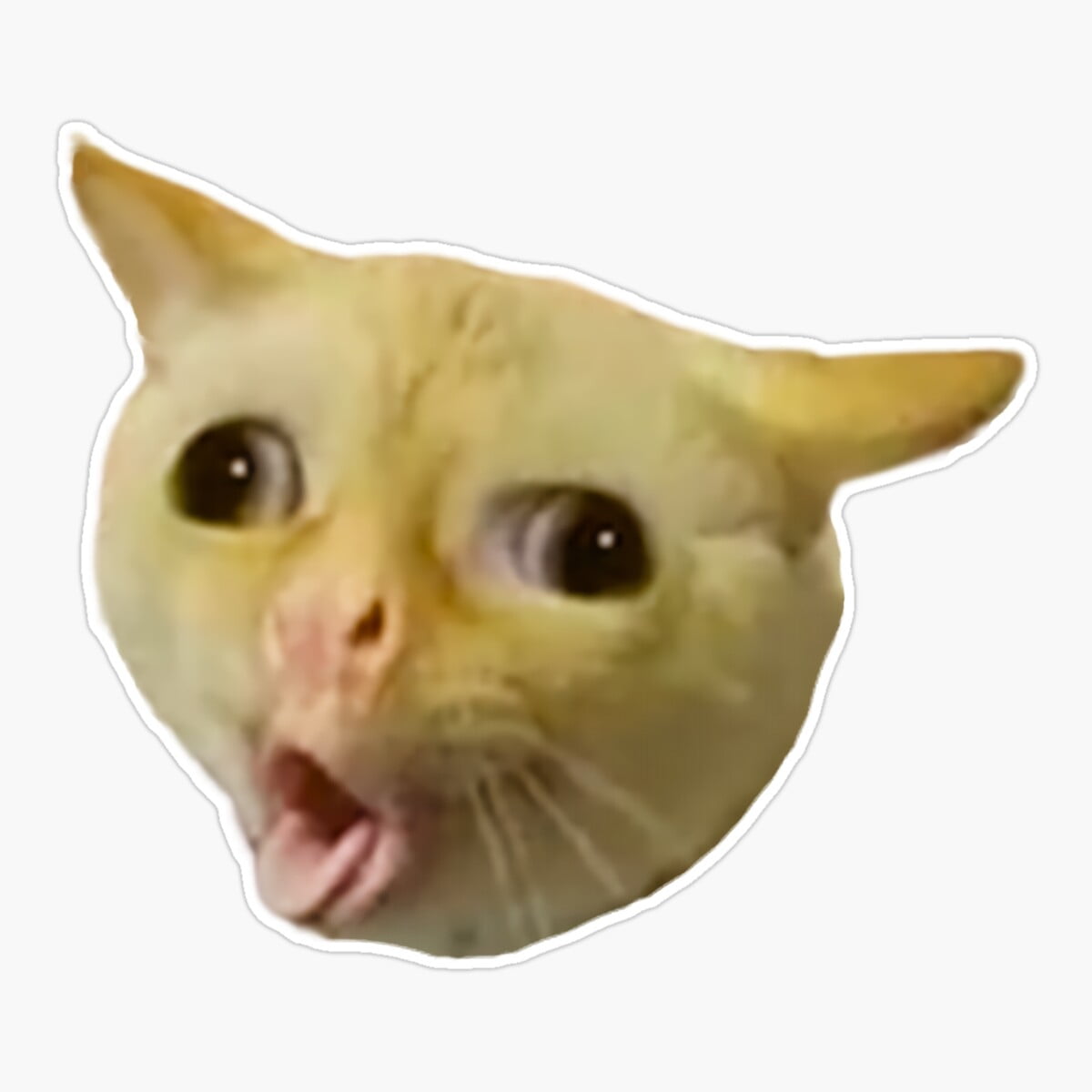 Maneki Unny Cat Coughing Sticker, Phone Decal Water Bottle Stickers Car ...