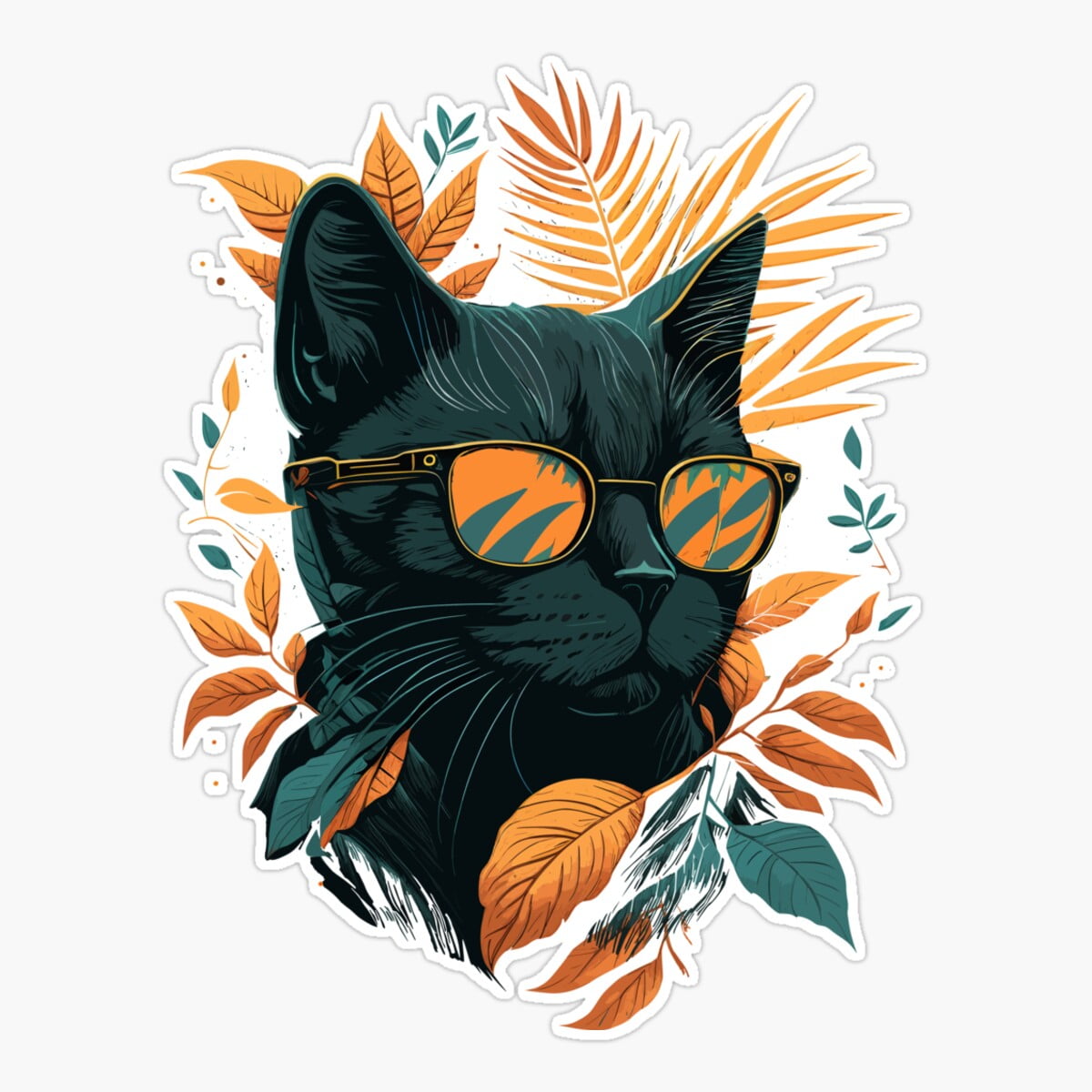 Maneki Unny Cat Git Retro Vintage Unny Cat Sticker, Phone Decal Water ...