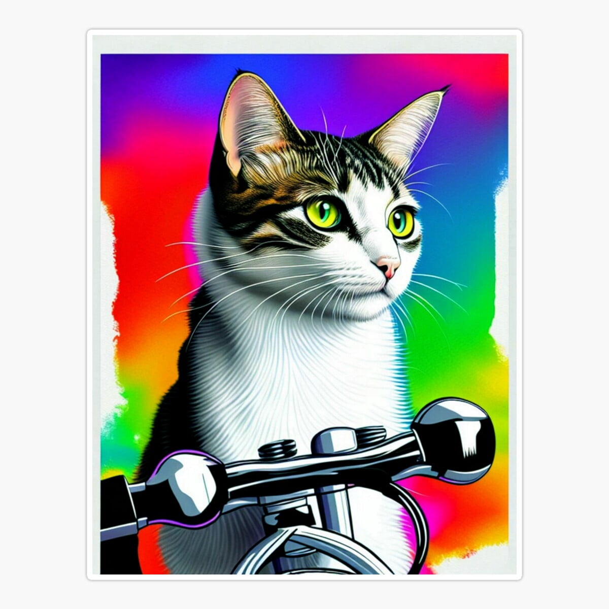 Maneki Unny Cat Moti In Pop Art Design Sticker, Phone Decal Water ...