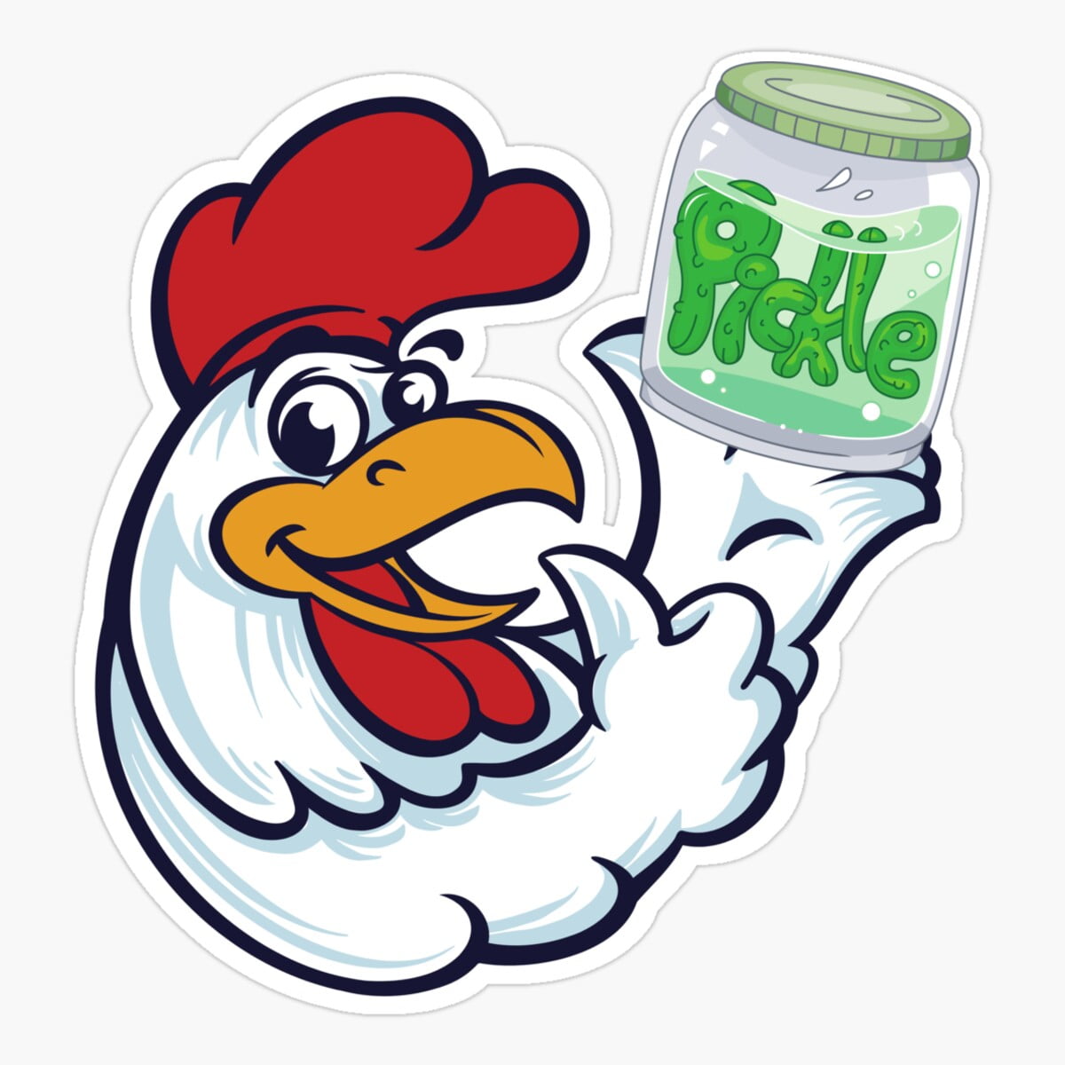 Maneki Unny Chicken And Pickle Sticker, Phone Decal Water Bottle ...