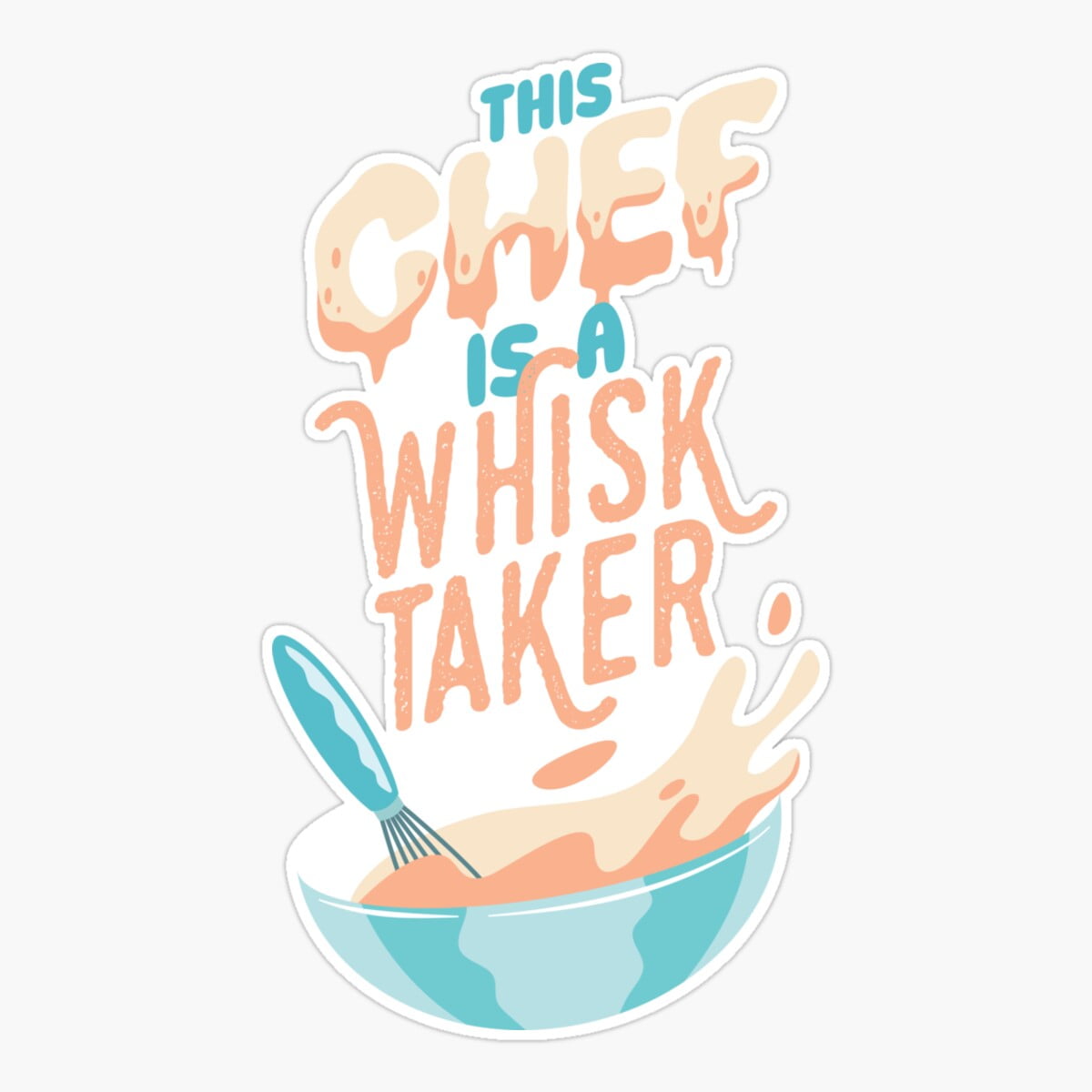 Maneki Unny Cooking Cook Che Whisk Taker Git Sticker, Phone Decal Water ...