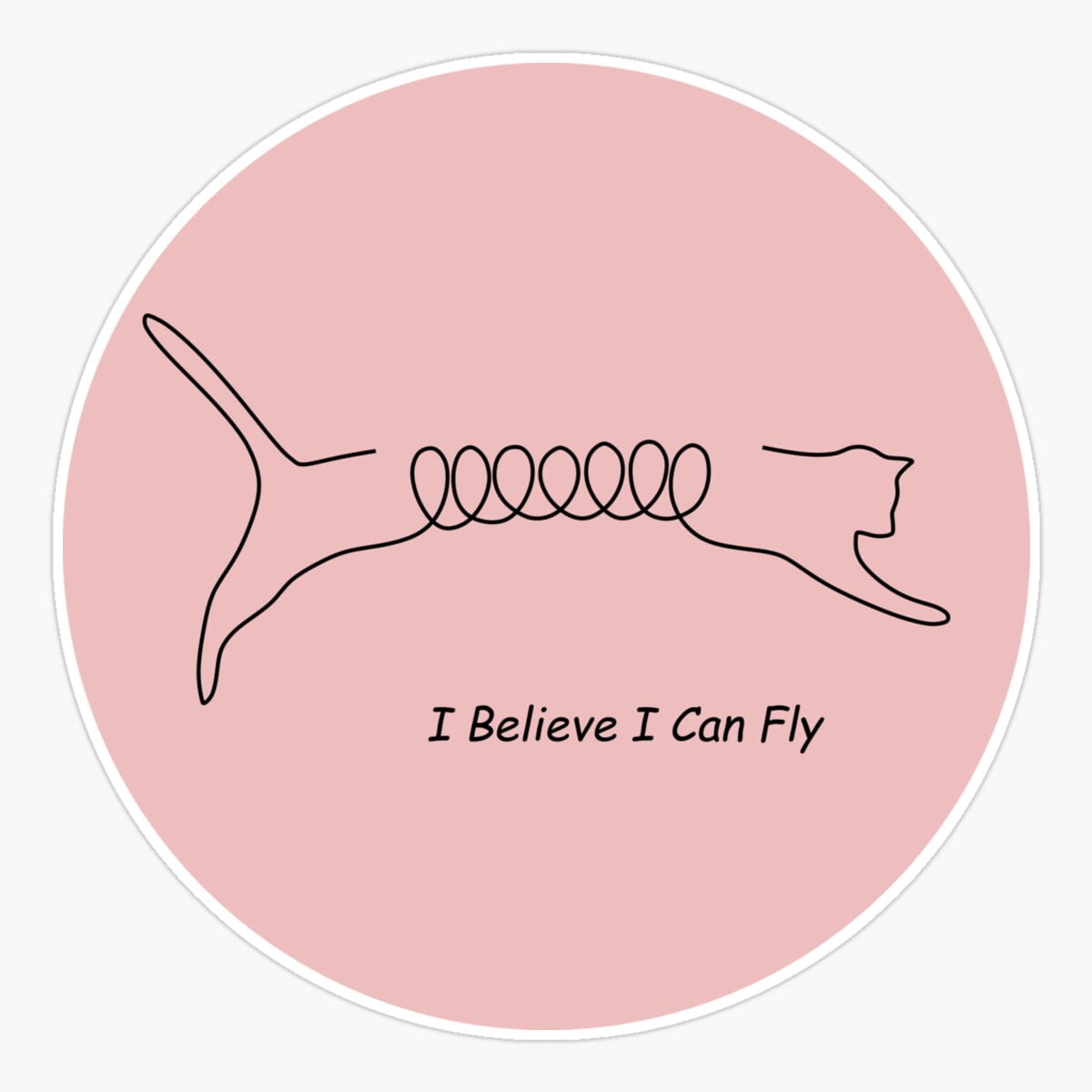 Maneki Unny Cute Cat, I Believe I Can Ly, Lying Cat Sticker, Phone ...