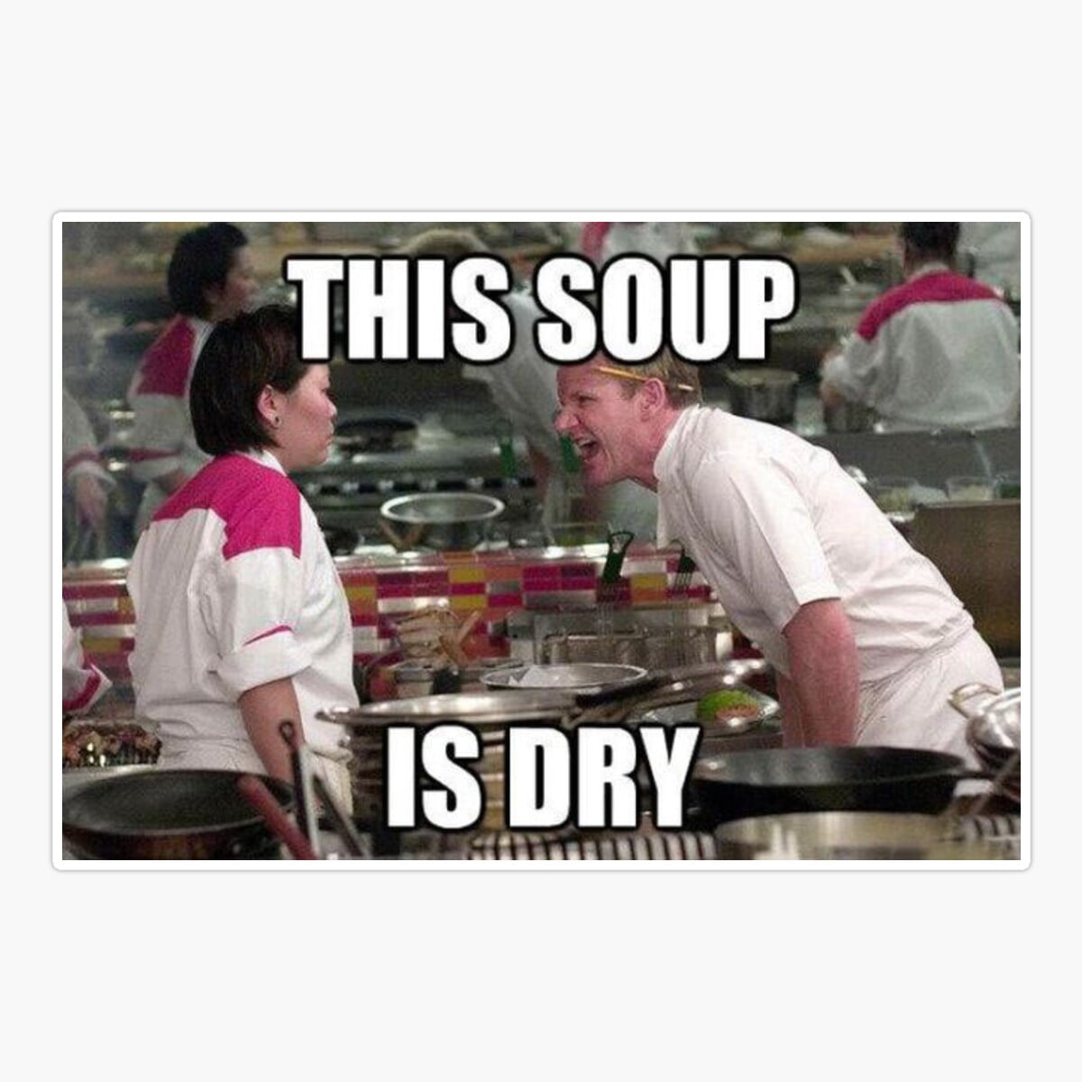 Maneki Unny Gordon Ramsay Soup Is Dry Sticker, Phone Decal Water Bottle ...