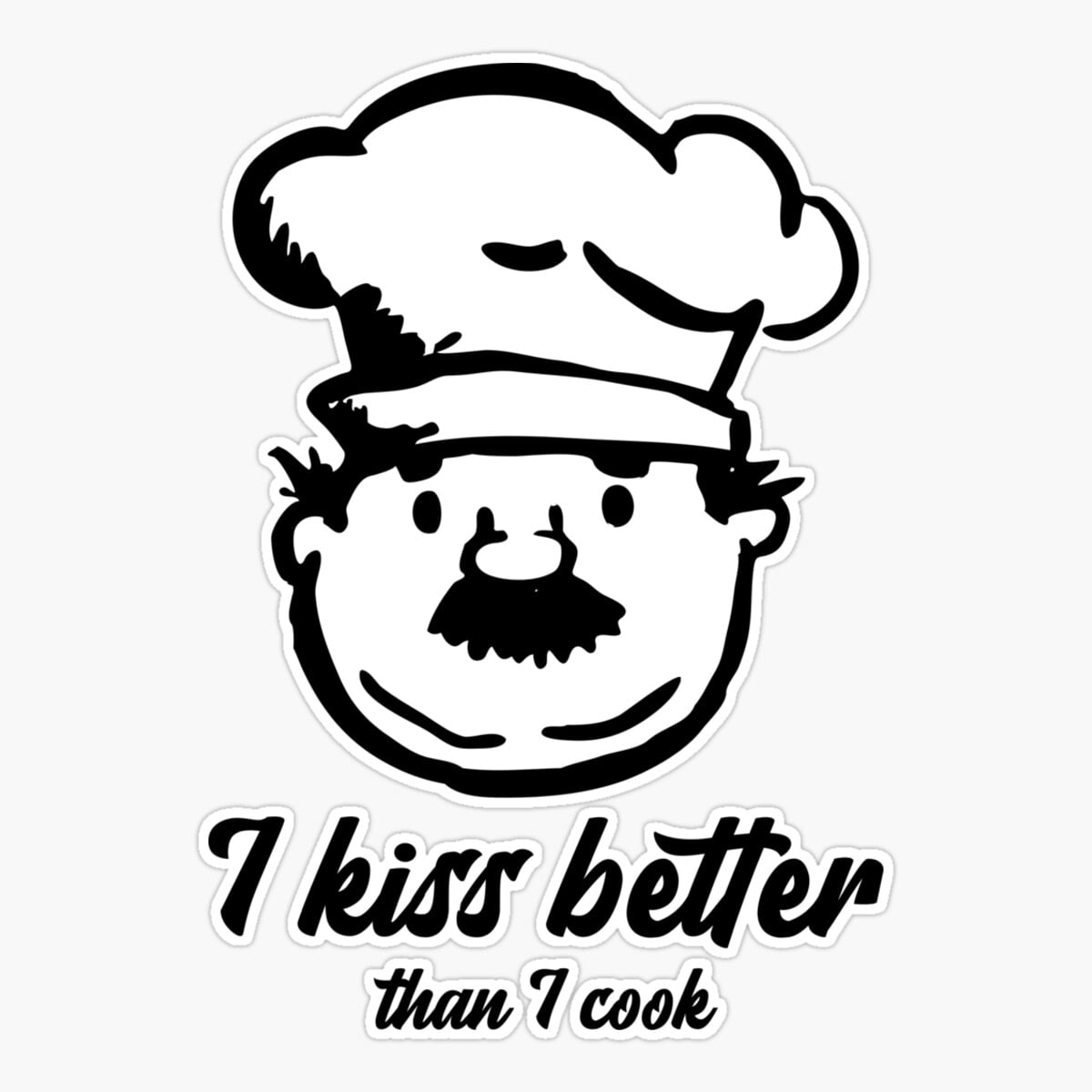 Maneki Unny Kiss Cooking Che At Man Black Sticker, Phone Decal Water ...