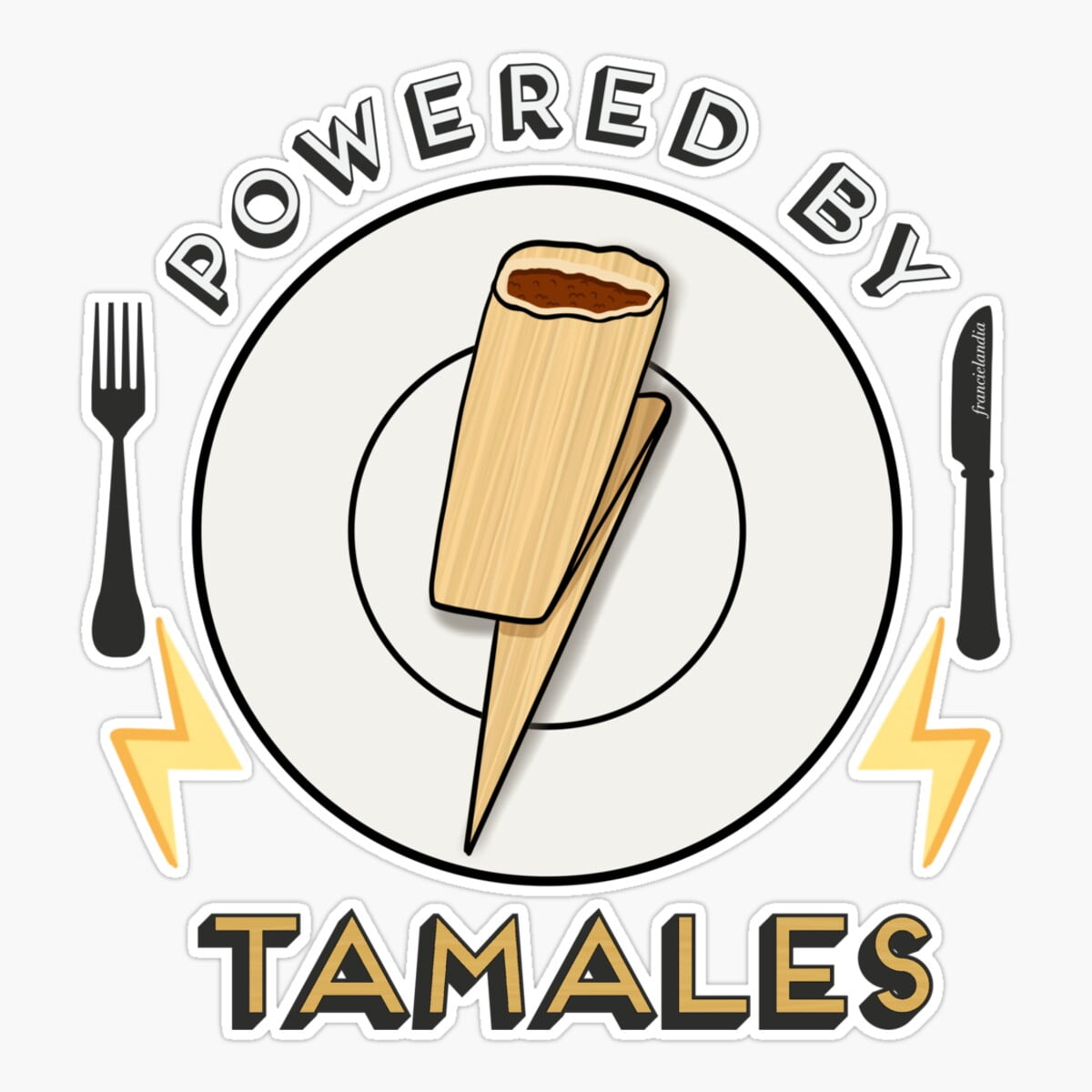 Maneki Unny Latino Ood Powered By Tamales Sticker, Phone Decal Water ...