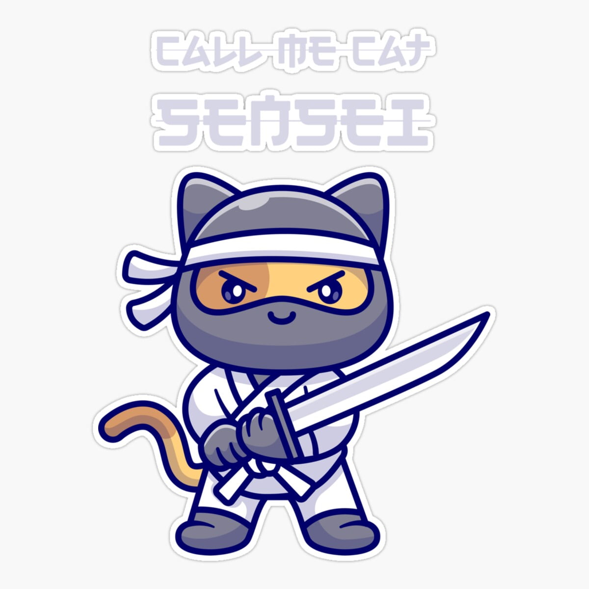 Maneki Unny Ninja Cat Call Me Cat Sensei Cat Lovers Shirt Or Men Or ...