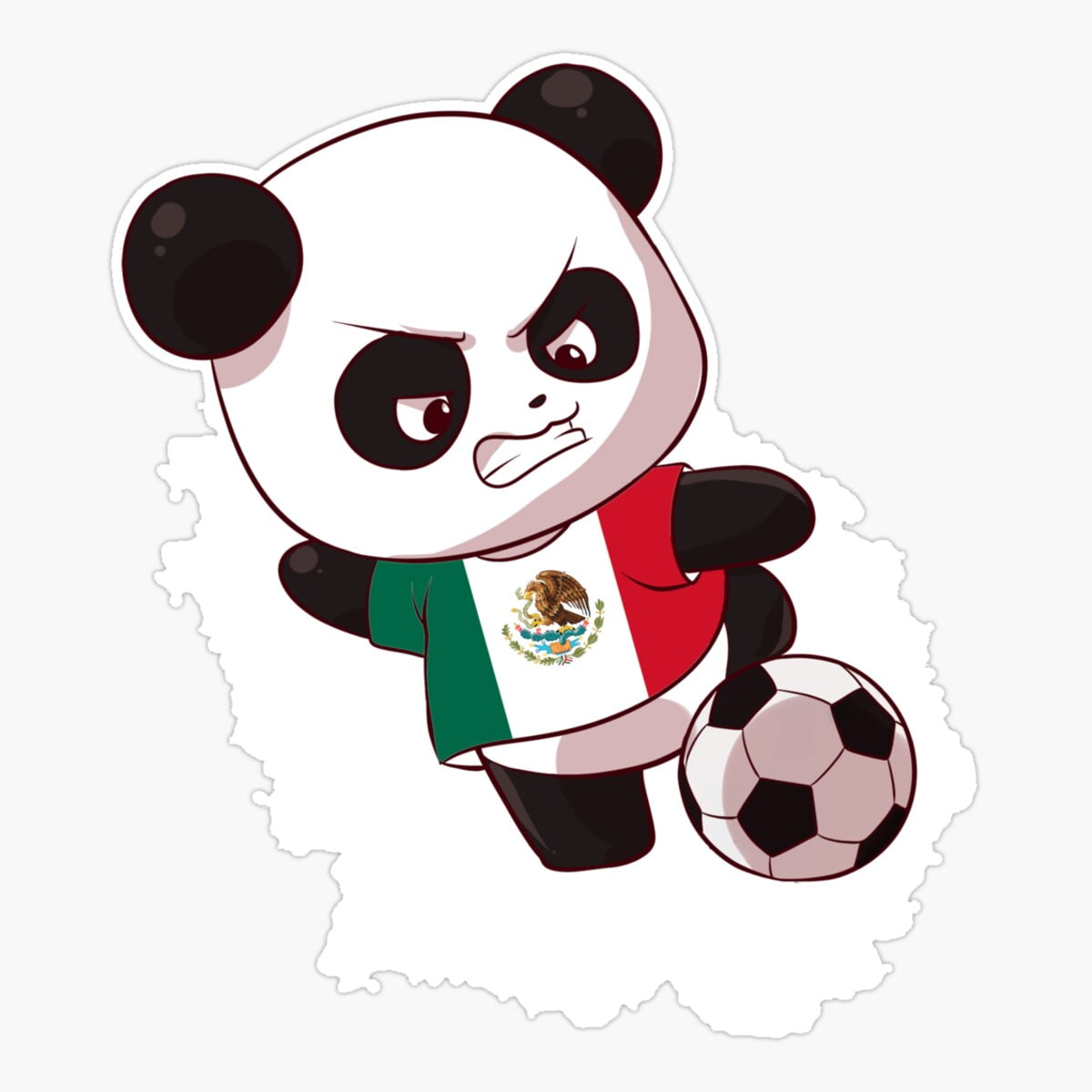 Maneki Unny Panda Ing Mexico Ootball - Mexican Lag Soccer Sticker ...