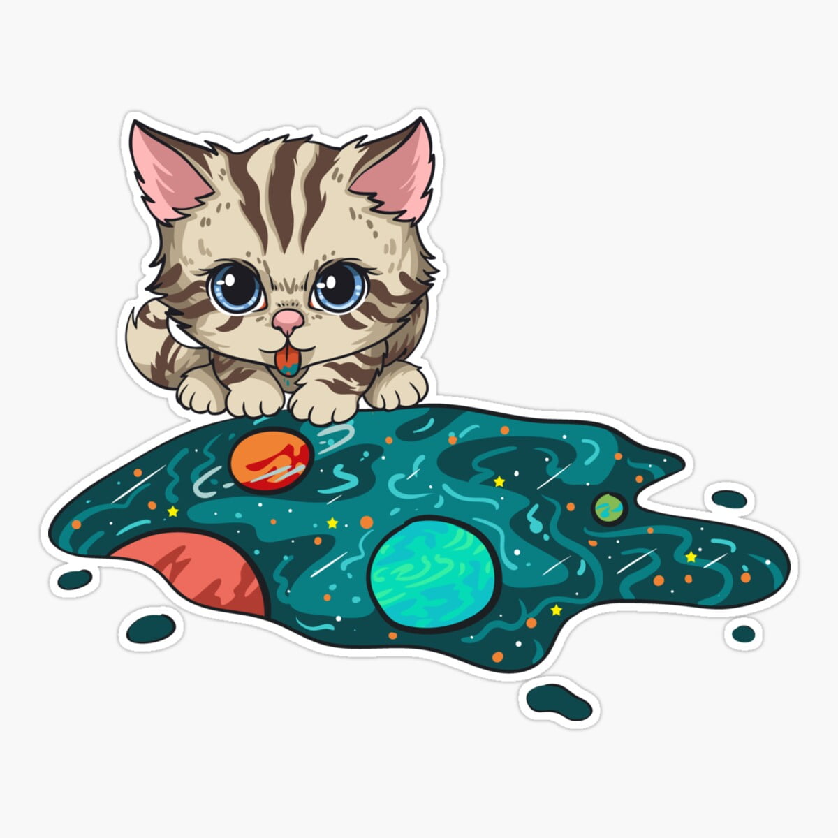Maneki Unny Planets Outer Space Cat Gits Men Women Kids Cat Space ...