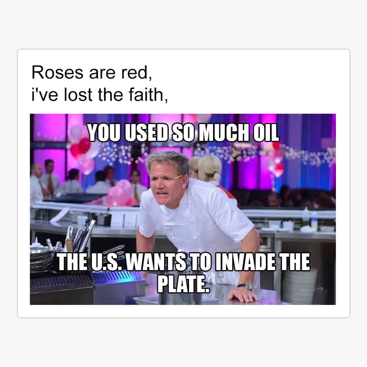 Maneki Unny Poem Gordon Ramsay Sticker, Phone Decal Water Bottle ...