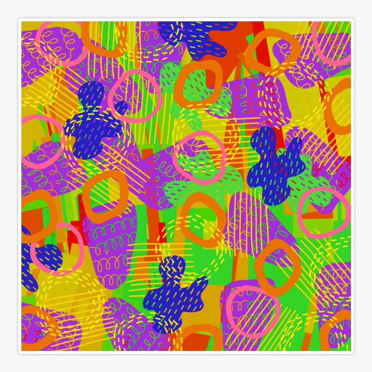 Maneki Unusual Mixed Abstract Art Sticker, Phone Decal Water Bottle ...