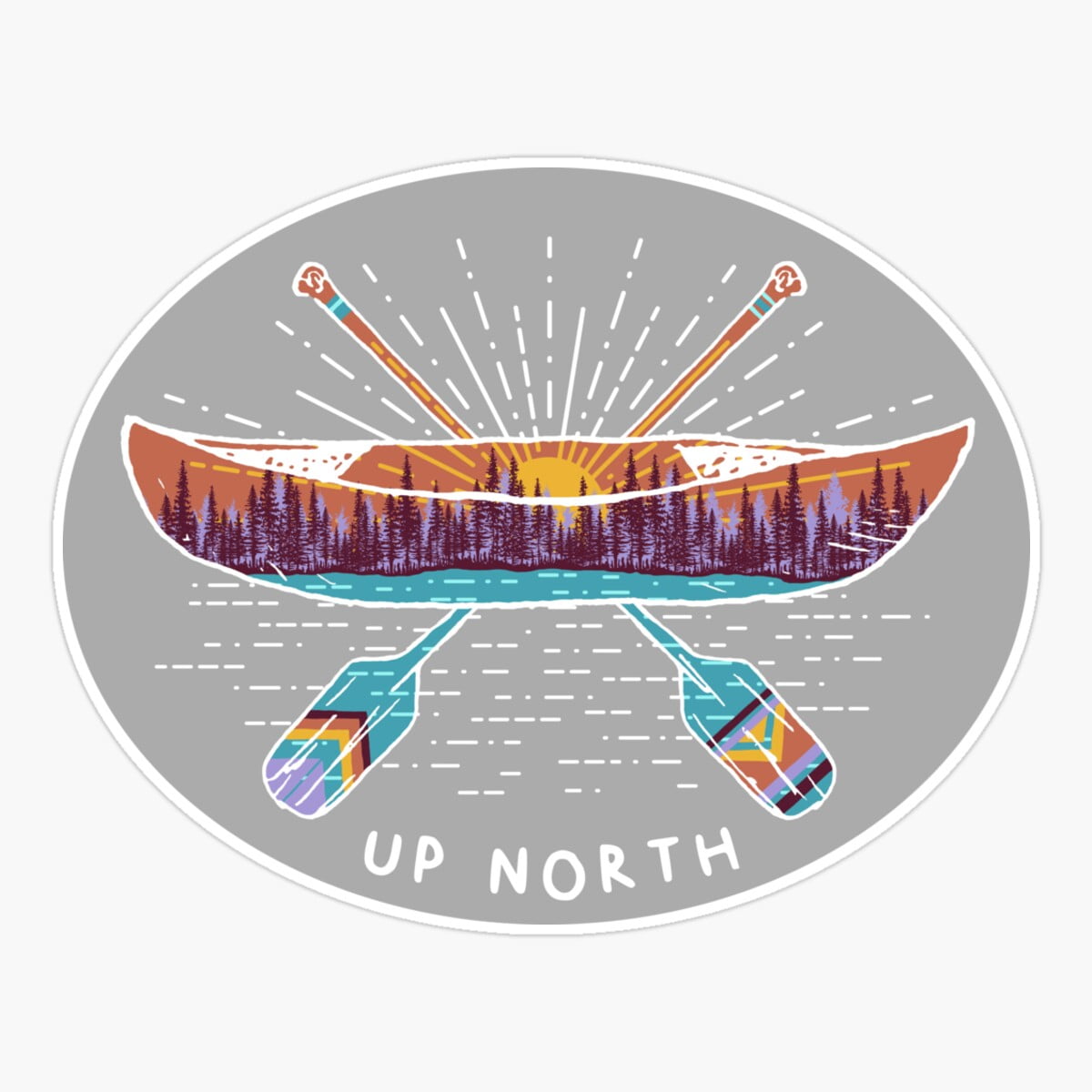 Maneki Up North Canoe Er, Phone Decal Water Bottle Stickers Car Decals ...