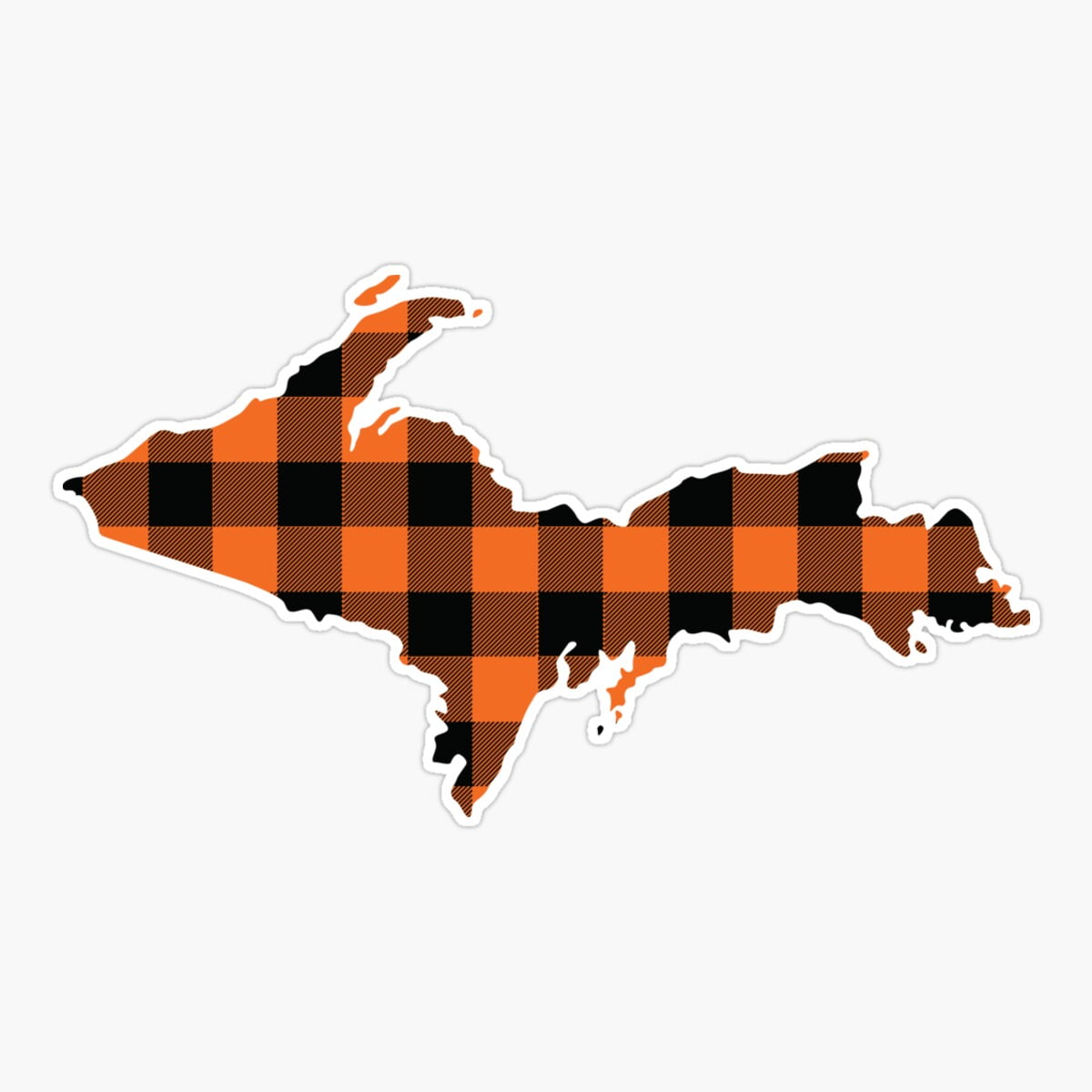 Maneki Upper Peninsula O Michigan Blaze Orange Lannel Er, Phone Decal ...