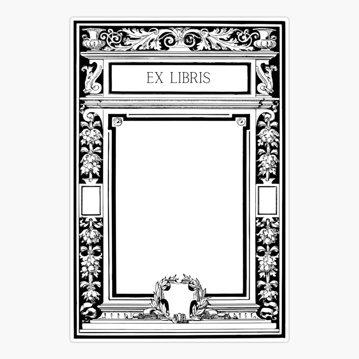 Maneki Urns And Acanthas Frame Ex Libris Sticker, Phone Decal Water ...