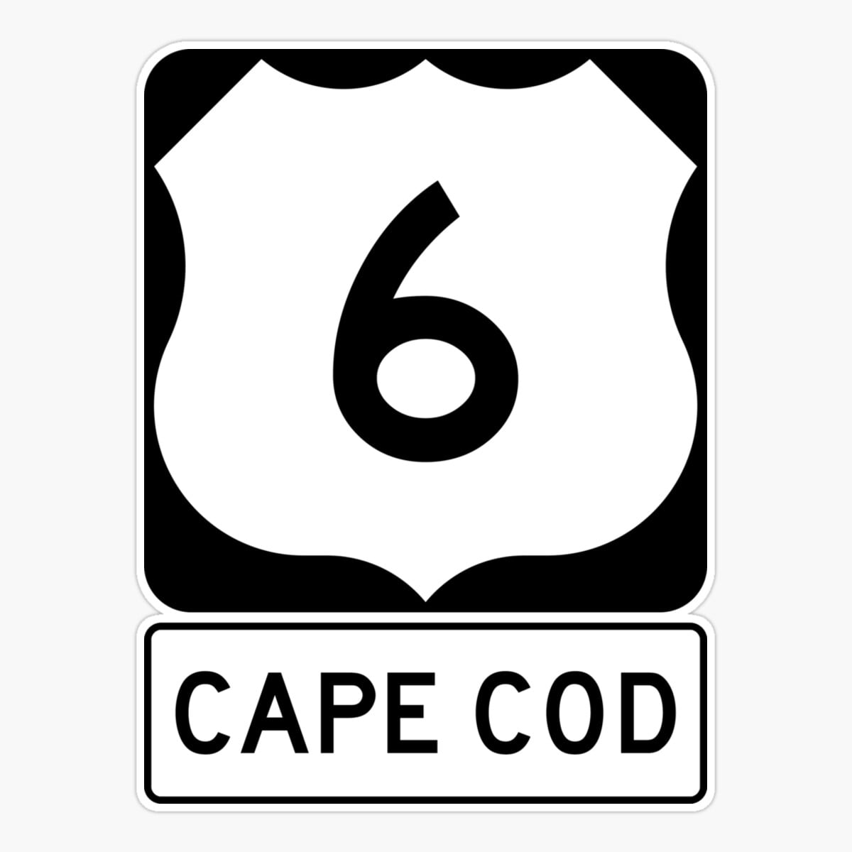 Maneki Us 6 - Cape Cod Massachusetts Sticker, Phone Decal Water Bottle ...