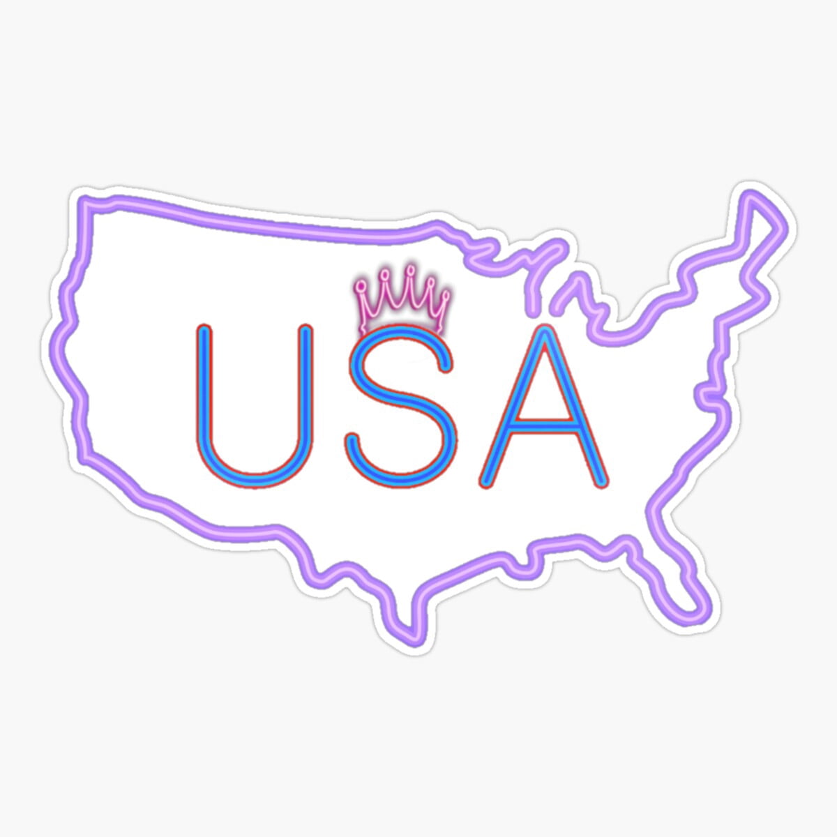 Maneki Usa Map Sticker, Phone Decal Water Bottle Stickers Car Decals ...