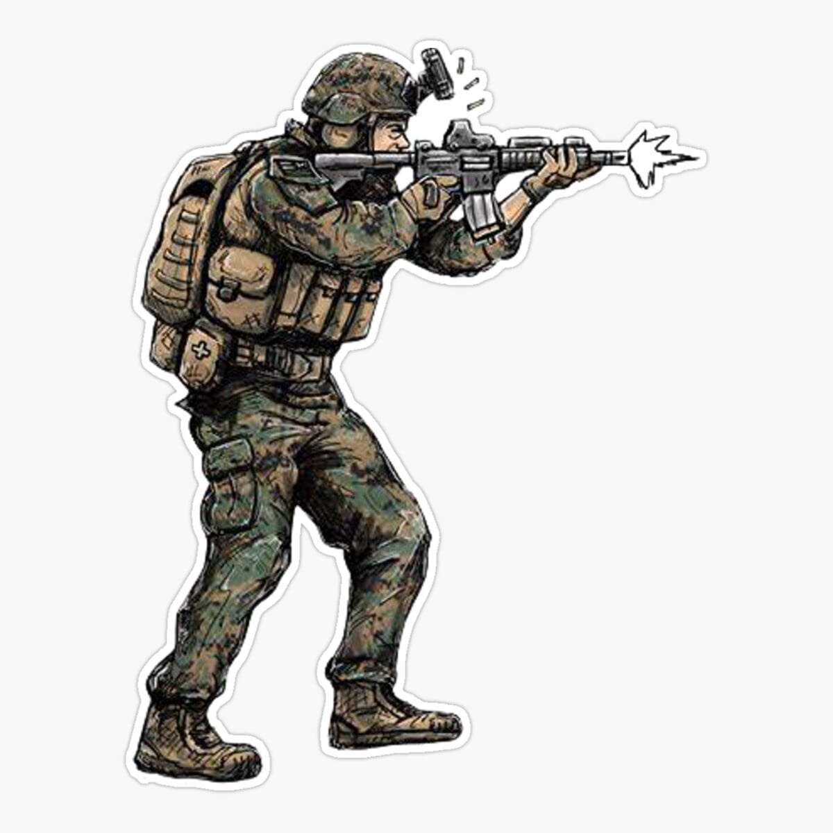 Maneki Usmc Soldier Art Design 2021 Er, Phone Decal Water Bottle ...