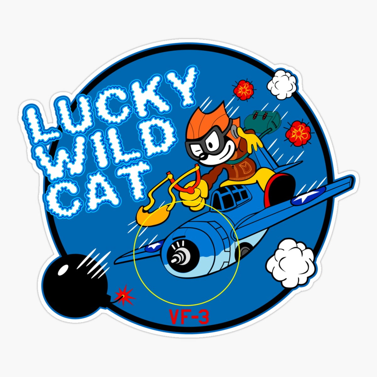 Maneki Usn Vf-3 Lucky Wild Cat - Grumman F4F Wildcat - Clean Style Er ...