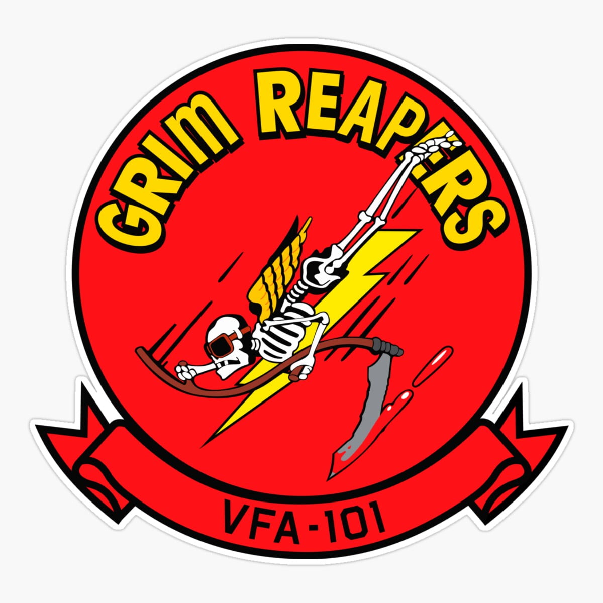 Maneki Usn Vfa-101 Strike Fighter Squadron - Grim Reapers - Clean Style ...