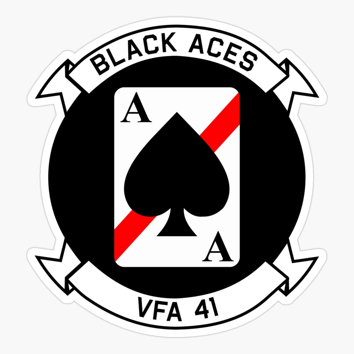 Maneki Usn Vfa-41 Strike Fighter Squadron - Roundel Black Aces - Clean ...