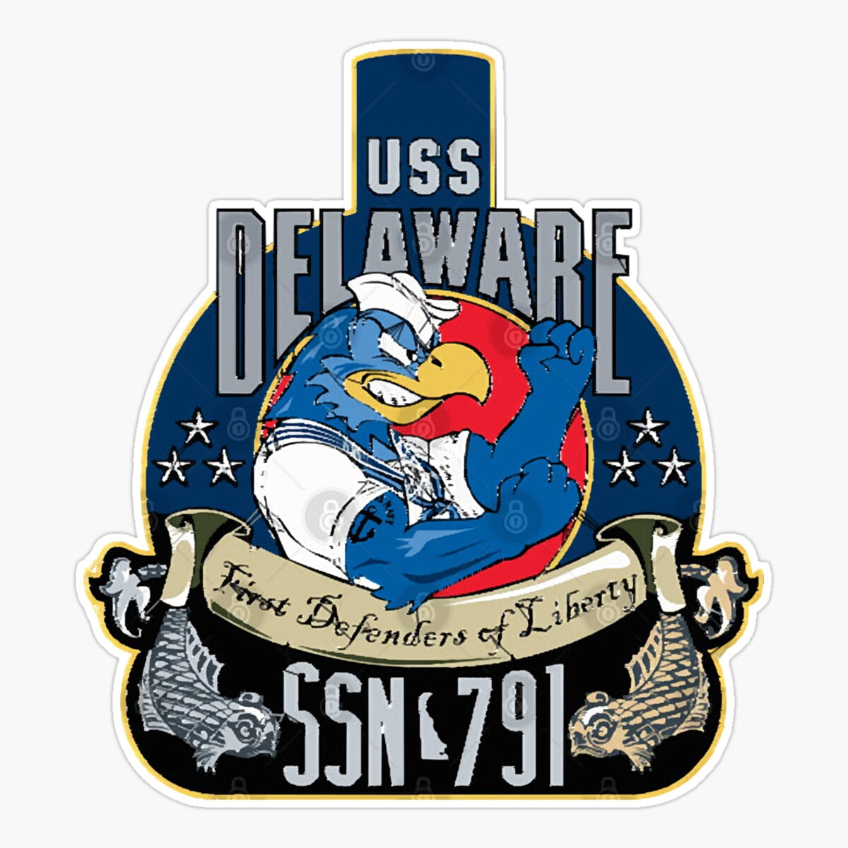 Maneki Uss Delaware Ssn 791 First Defenders Of Liberty Er, Phone Decal ...