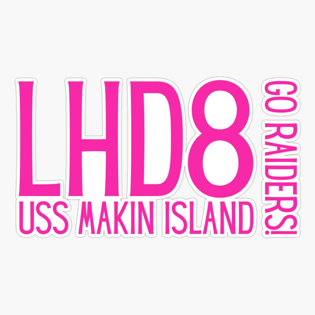 Maneki Uss Makin Island G Ho! Go Raiders! Fun Pink Color For Women And ...