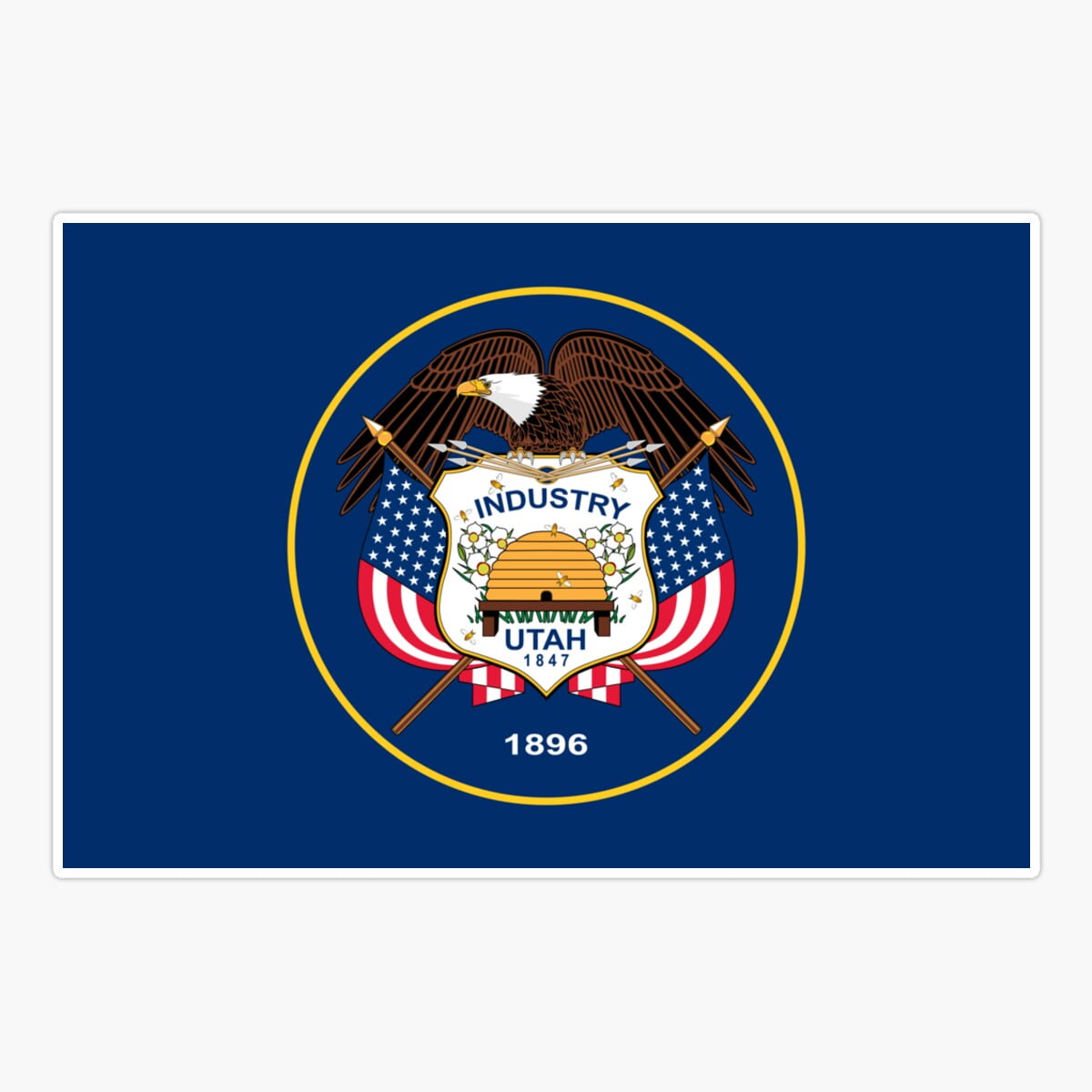 Maneki Utah State Lag Sticker, Phone Decal Water Bottle Stickers Car ...