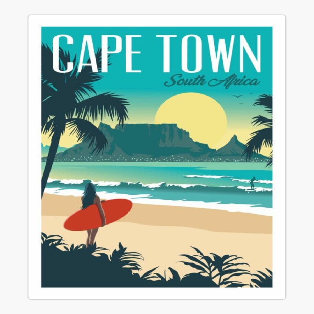 Maneki Vacation - Cape Town Sticker, Phone Decal Water Bottle Stickers ...