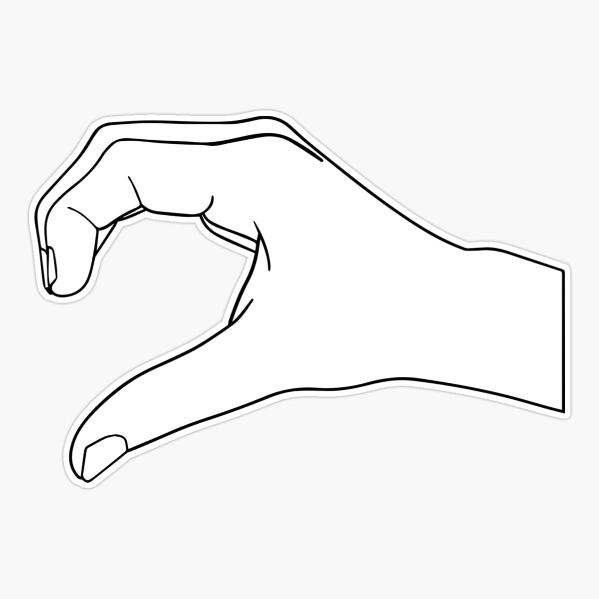 Maneki Valentine'S Day: Right Male Hand Half Heart Gesture, Version For ...