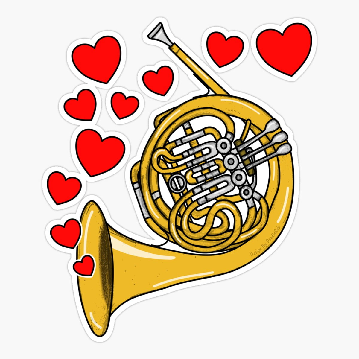 Maneki Valentines Day French Horn Player Anniversary Wedding Musician ...