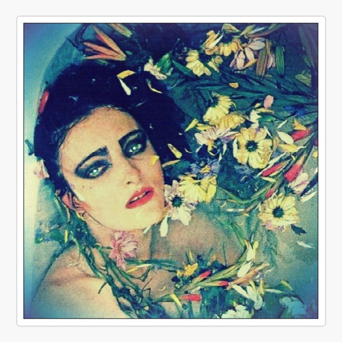 Maneki Vamp Eyes Edit Ophelia Digital Edit Beautiful Diva Flowers Print Vintage Rarity 80S Juju ...