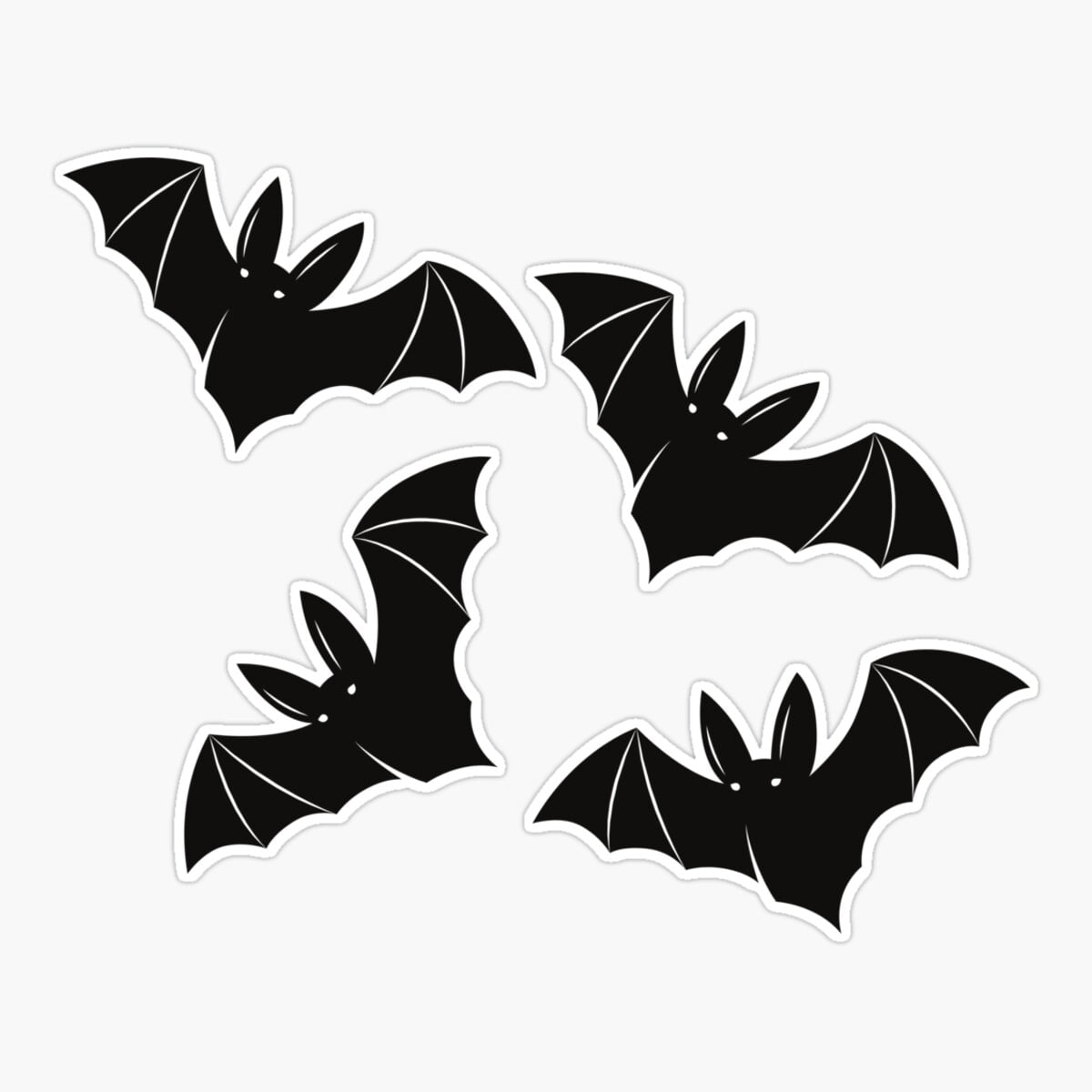 Maneki Vampire Bat Horror Black Long Eared Bat Er, Phone Decal Water ...