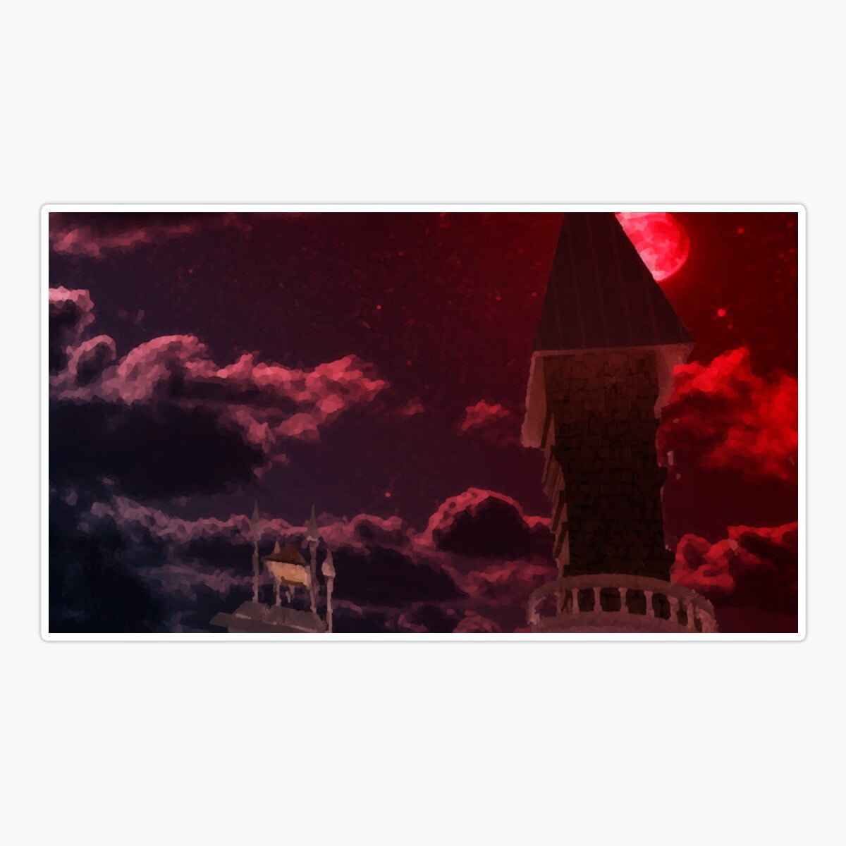 Maneki Vampire Castle Sticker, Phone Decal Water Bottle Stickers Car ...