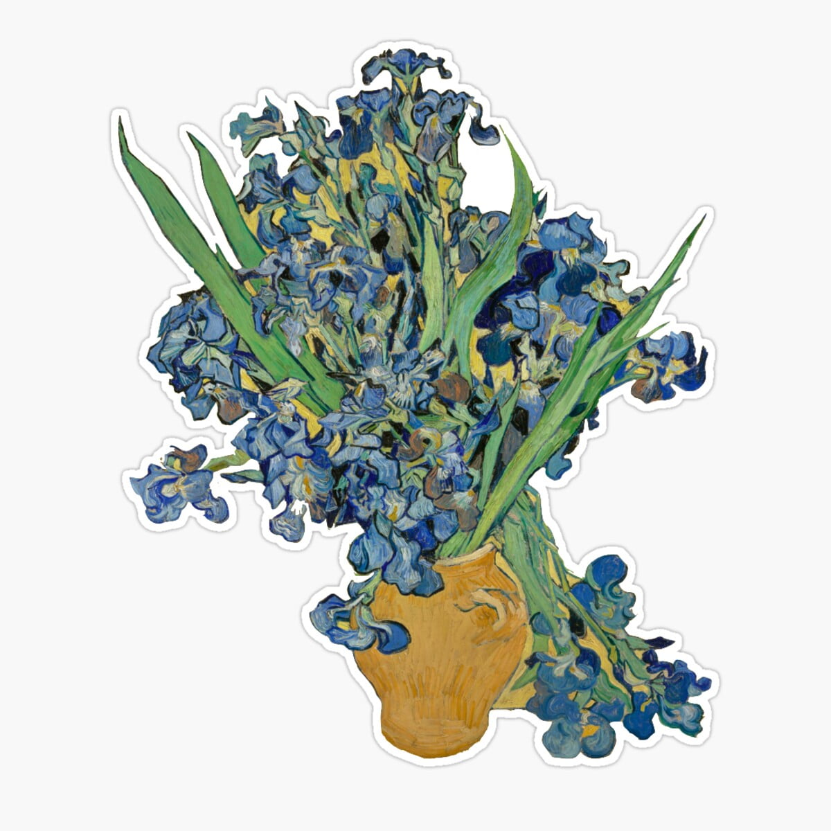 Maneki Van Gogh Iris Flowers Sticker, Phone Decal Water Bottle Stickers ...