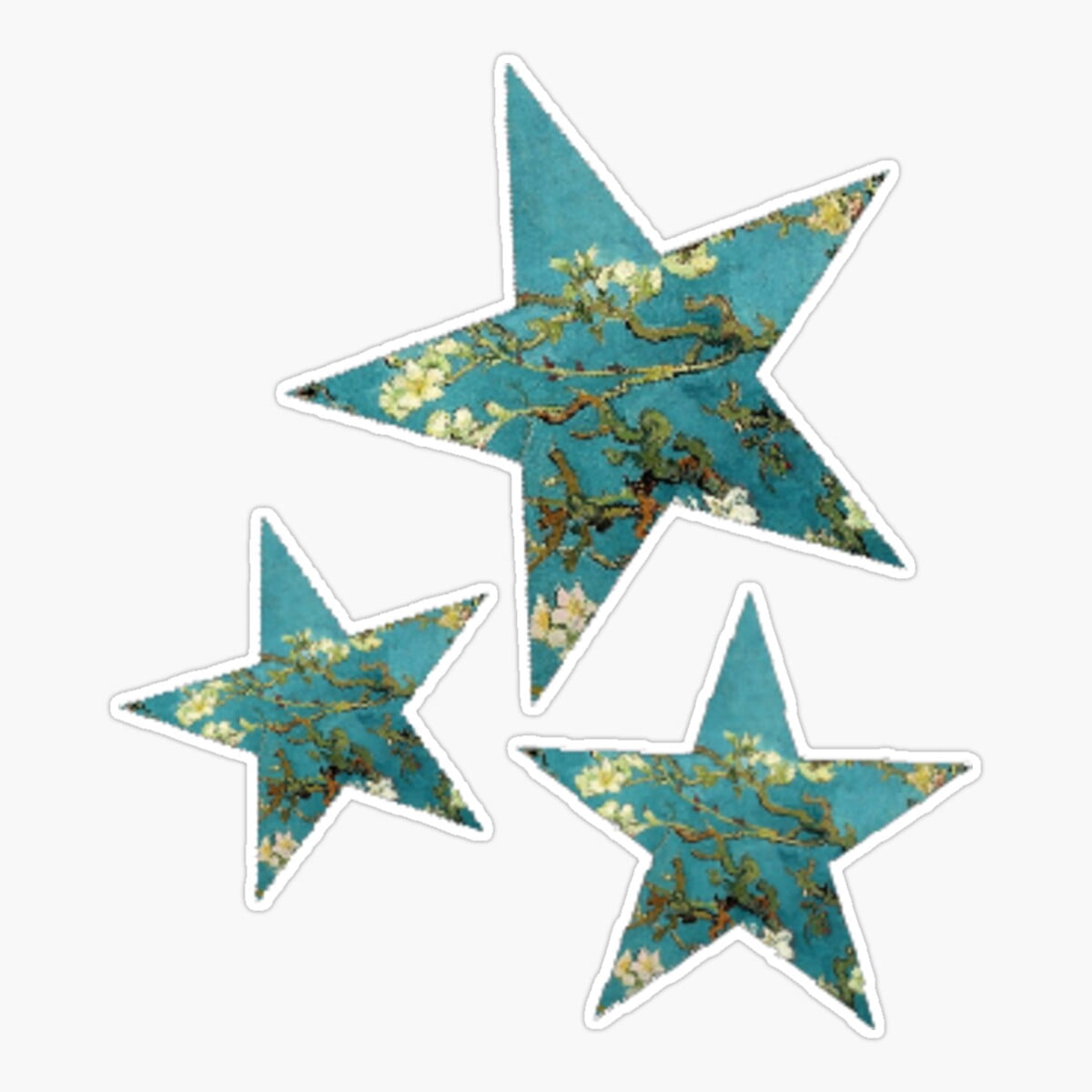 Maneki Van Gogh Star Sticker, Phone Decal Water Bottle Stickers Car ...