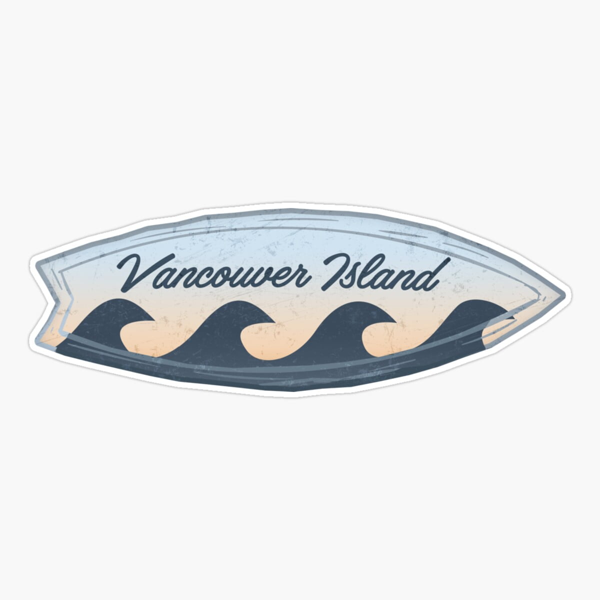 Maneki Vancouver Island Surfboard Sunset Sticker, Phone Decal Water ...