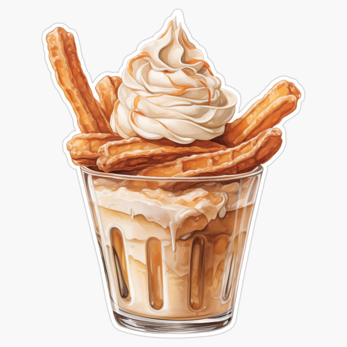 Maneki Vanilla Churro Ice Cream With Caramel Sauce Er, Phone Decal ...
