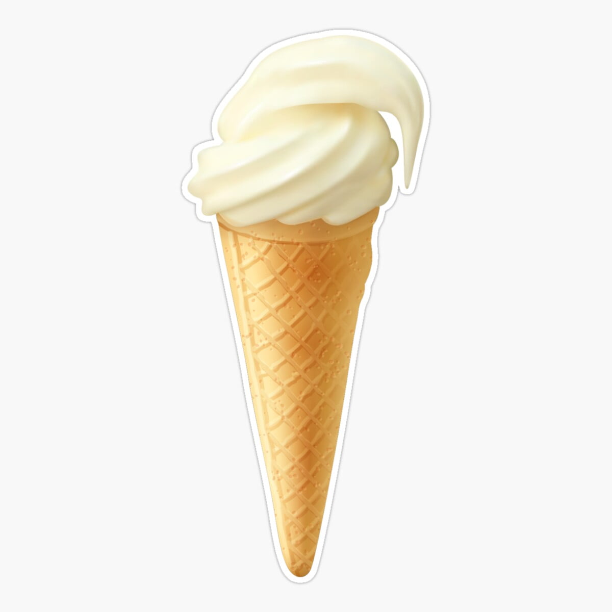 Maneki Vanilla Ice Cream Cone Sticker, Phone Decal Water Bottle ...