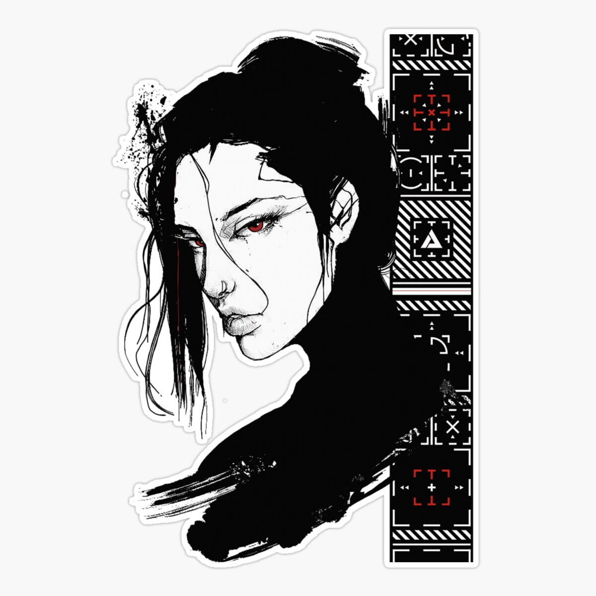 Maneki Vaporwave Cyberpunk Urban Style Girl Sticker, Phone Decal Water ...