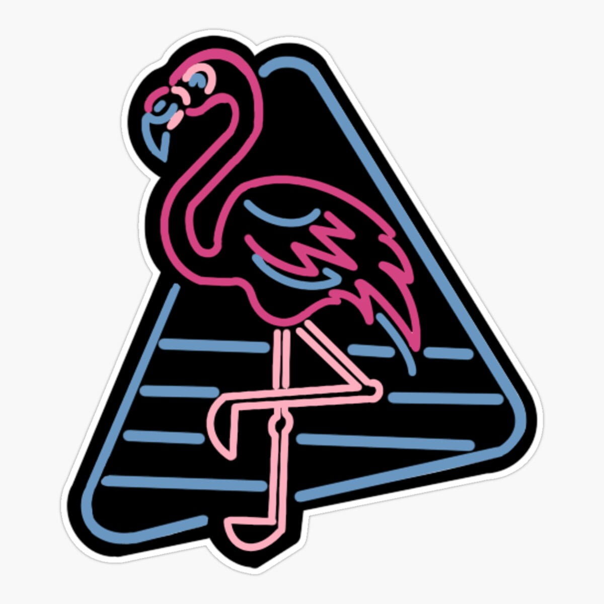 Maneki Vaporwave Flamingo Sticker, Phone Decal Water Bottle Stickers ...