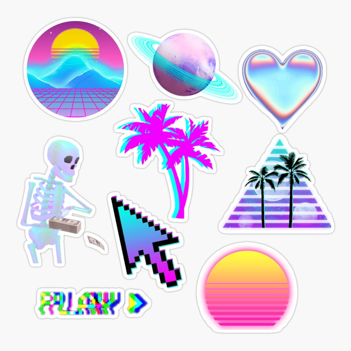 Maneki Vaporwave Starter Pack Er, Phone Decal Water Bottle Stickers Car ...