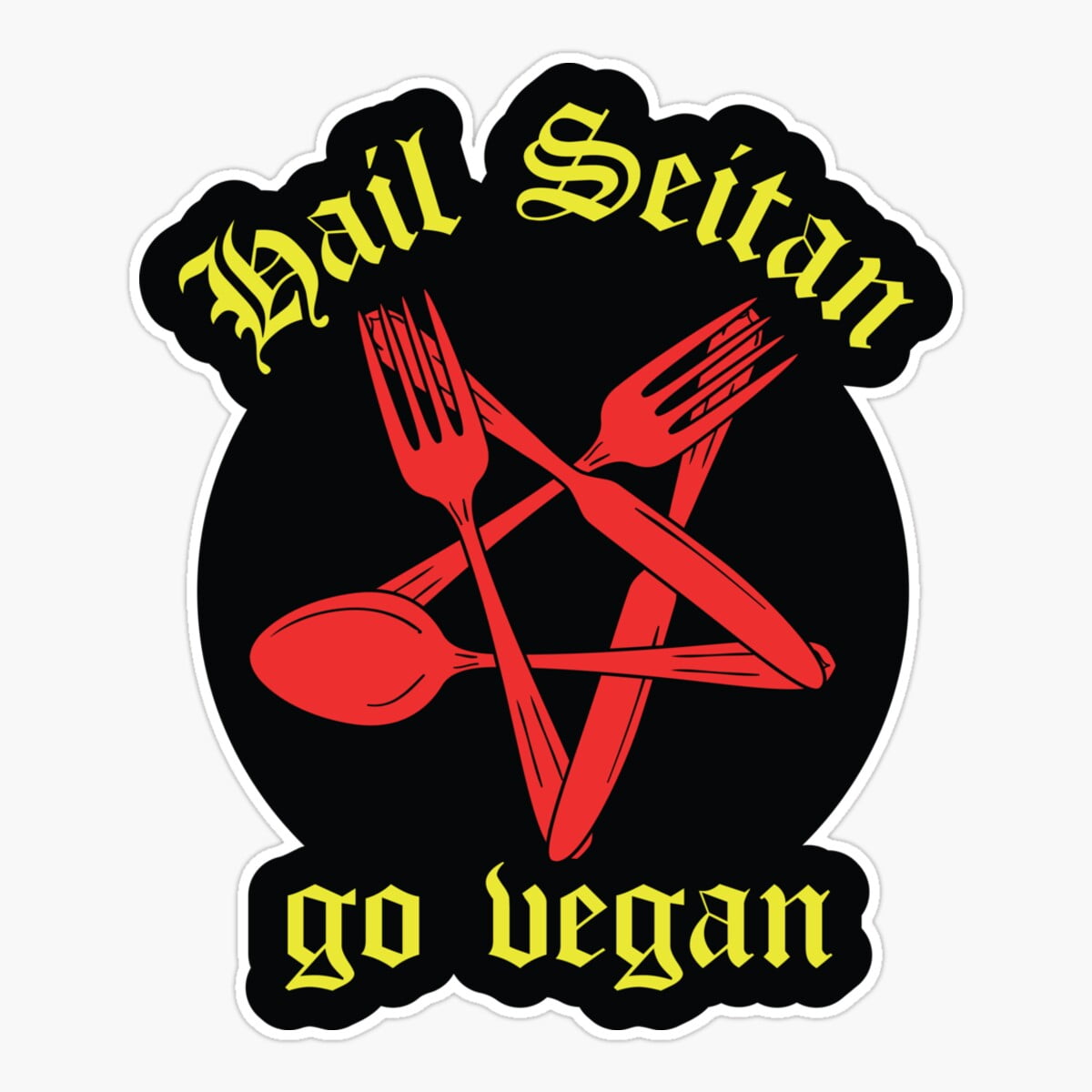 Maneki Vegan - Hail Seitan Er, Phone Decal Water Bottle Stickers Car ...