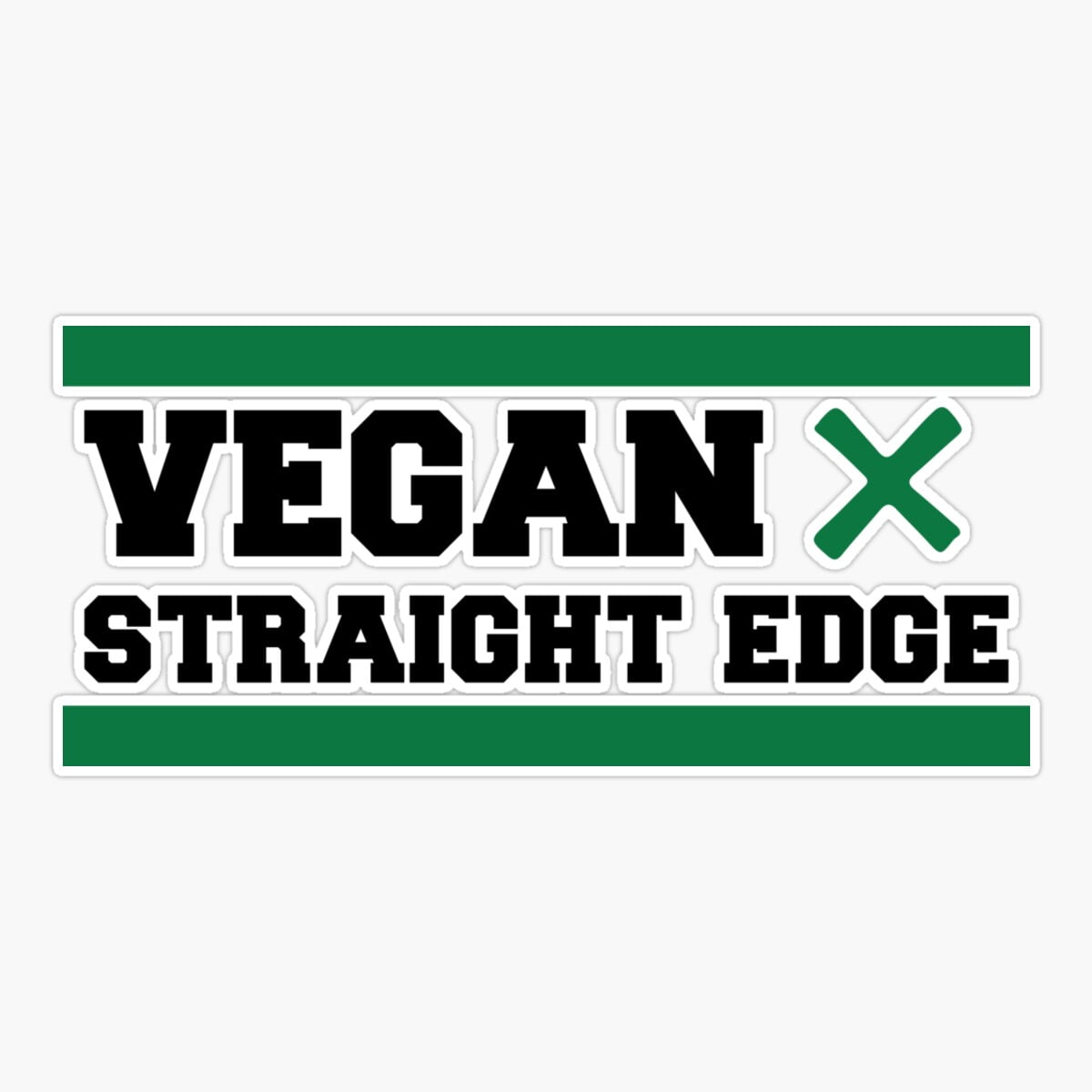 Maneki Vegan Straight Edge Sticker, Phone Decal Water Bottle Stickers ...