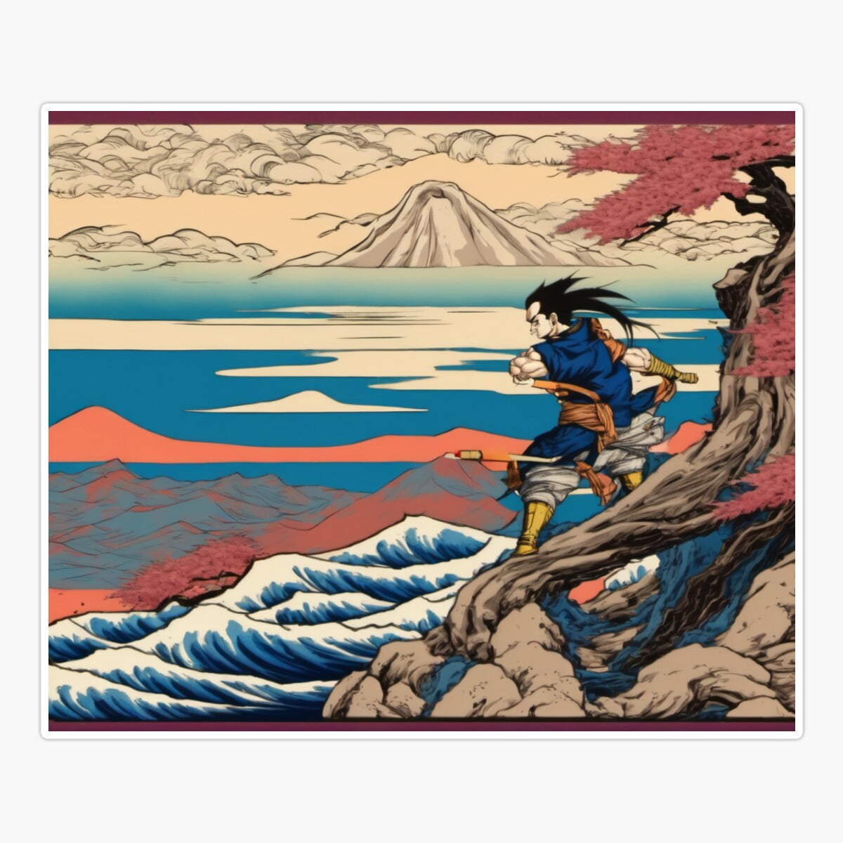 Maneki Vegeta - Dragonball Z X Japanese Art Sticker, Phone Decal Water ...