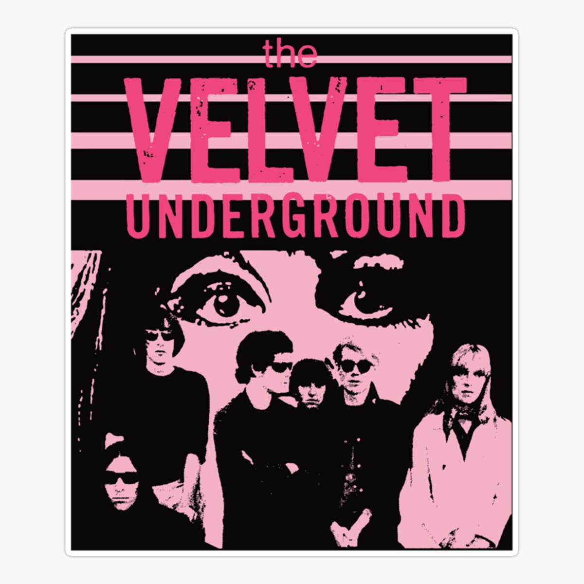 Maneki Velvet Underground 70S 1970S Retro Vintage Mask Sticker, Phone ...