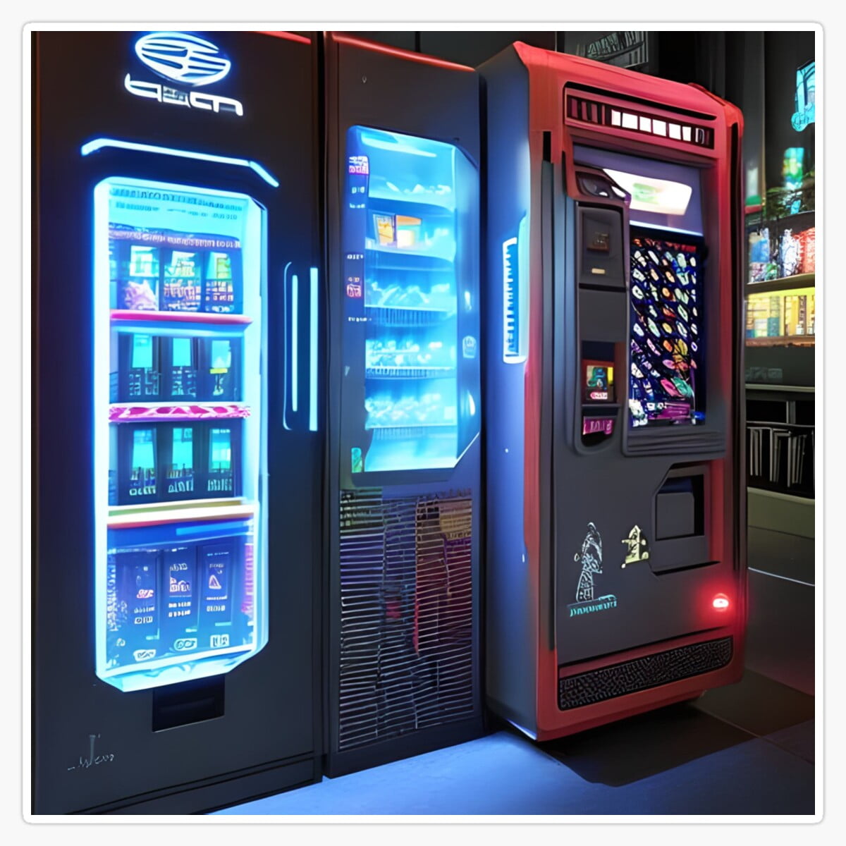 Maneki Vending Machine Cyberpunk Vending Machine Er, Phone Decal Water ...