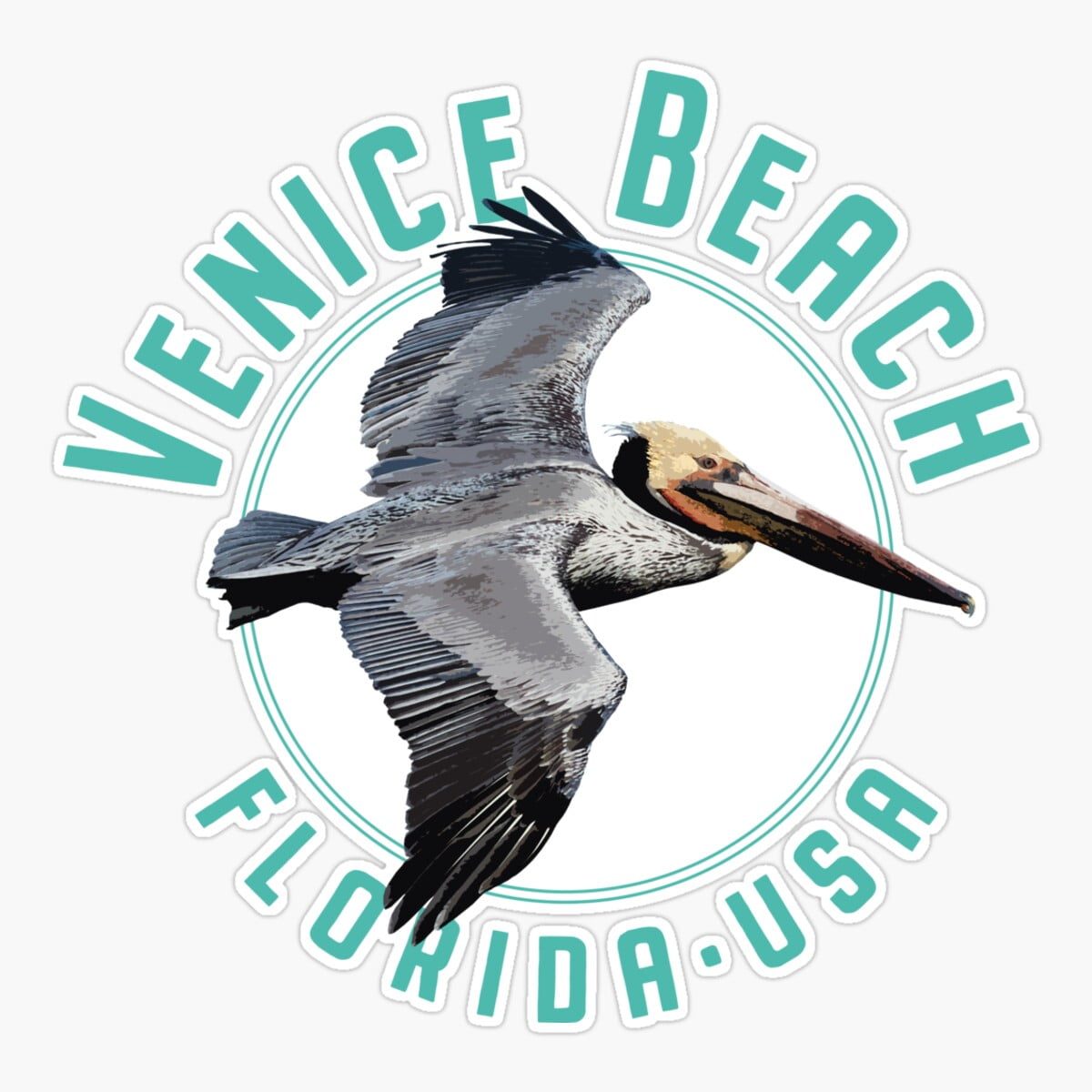 Maneki Venice Beach Florida Sticker, Phone Decal Water Bottle Stickers ...