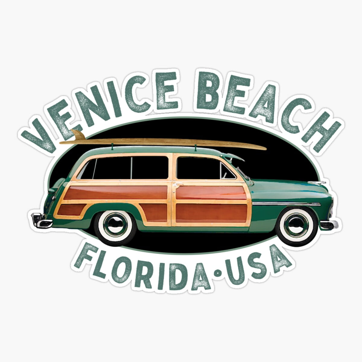 Maneki Venice Beach Florida Vintage Surfing Design Sticker, Phone Decal ...
